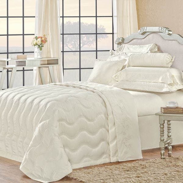 Cobre Leito Queen Bordado Percal 400 Fios Acetinado 3 Peças Papirus ...