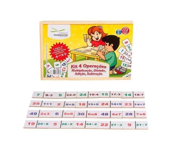 Kit 4 Operações – 04 Jogos de Dominos com As 4 Operações | MadeiraMadeira