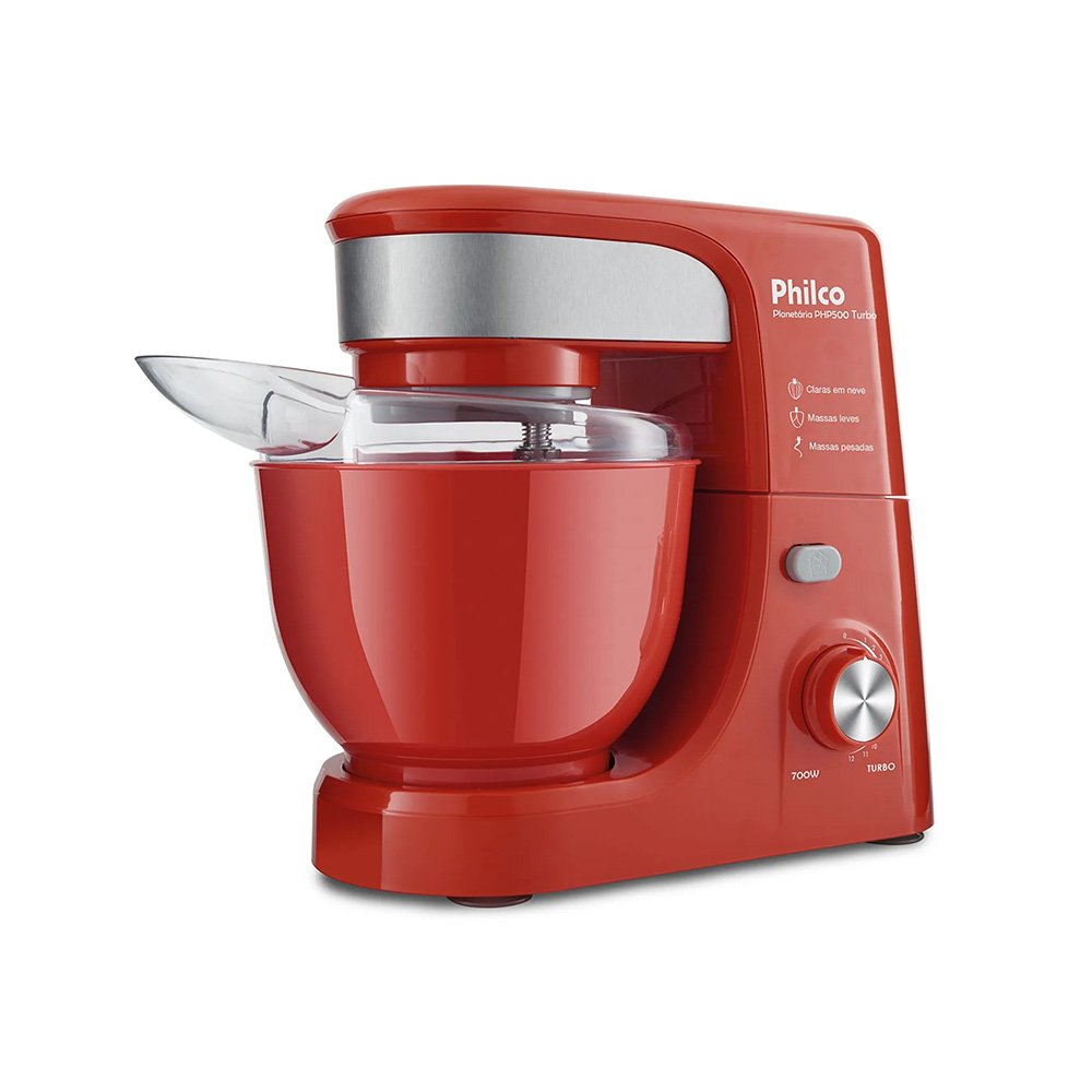 Batedeira Planetária Philco Php500v Turbo 700w Vermelha 127v | MadeiraMadeira