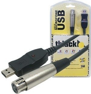 Cabo Microfone USB-A M para xlr Fêmea 3 Pinos 3 Metros | MadeiraMadeira