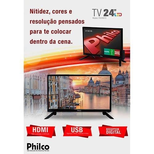 TV LED 24 Polegadas Philco Ph24N91D Hd com Conversor Digital 1 Hdmi 1 ...