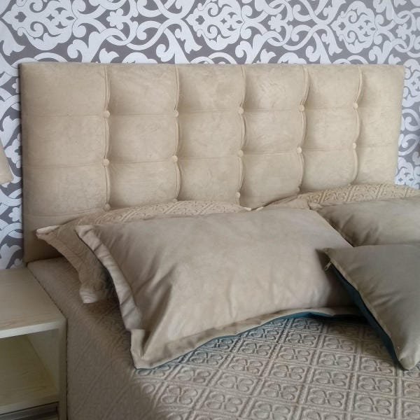 Cabeceira Painel Lexus King Suede Bege KING 195 x 60 | MadeiraMadeira