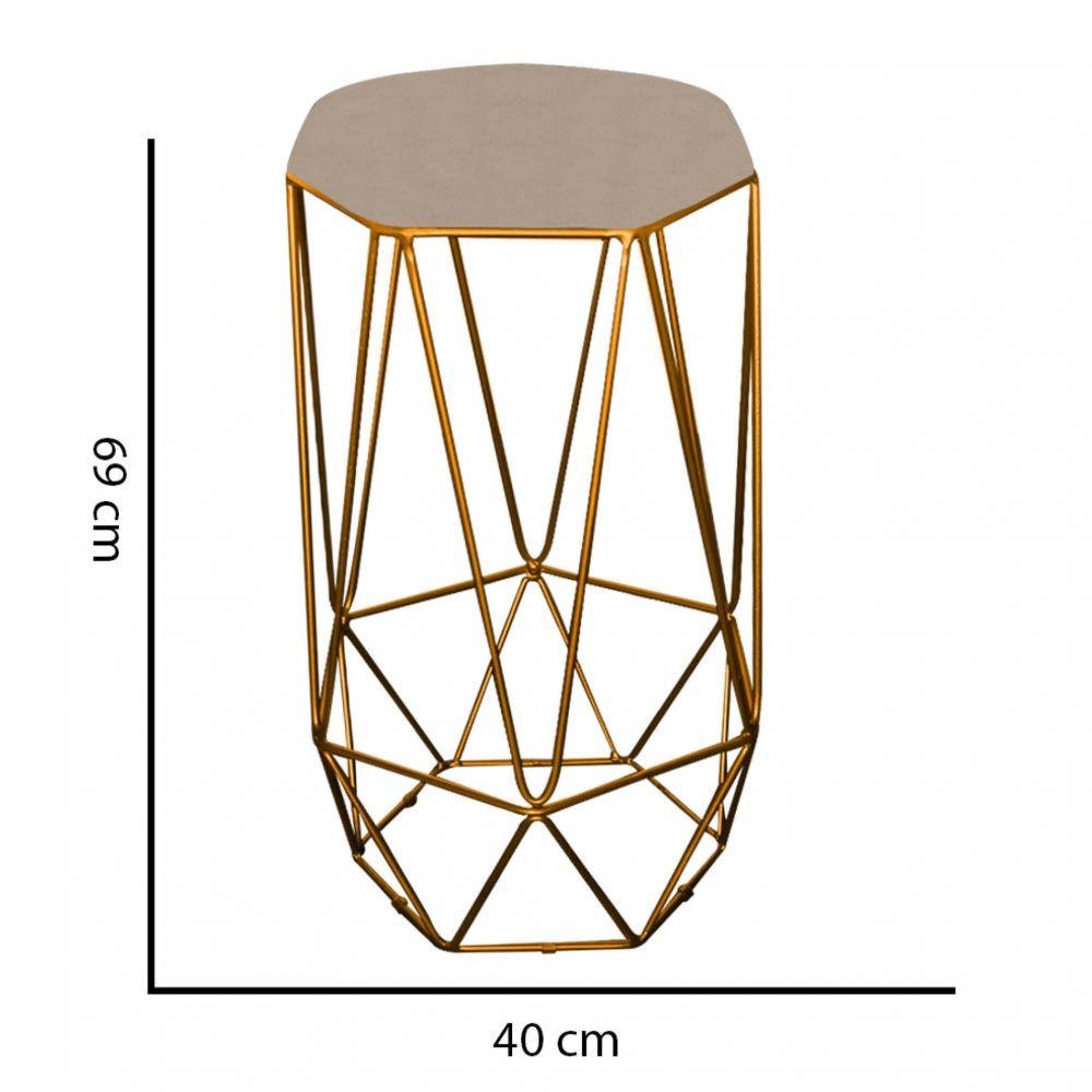 Kit 10 Banqueta Alta Aramado Liz Dourado Corino Bege | MadeiraMadeira
