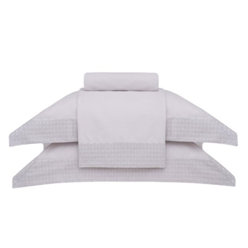 Jogo de Cama Super King 600 Fios Tresse Rosa Cream Luxus | MadeiraMadeira