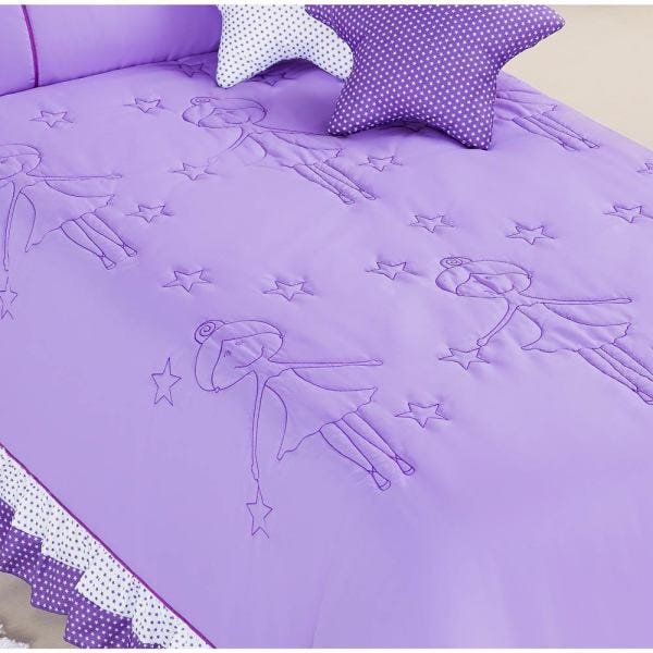 Colcha Solteiro Bailarina Kit 4 Peças com 2 Estrelas - Lilás ...