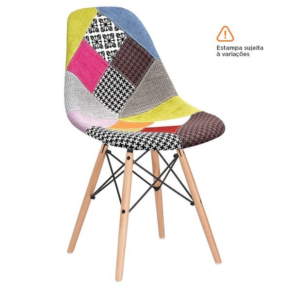 Cadeira Charles Eames Eiffel Dsw - Patchwork - Madeira Clara | MadeiraMadeira