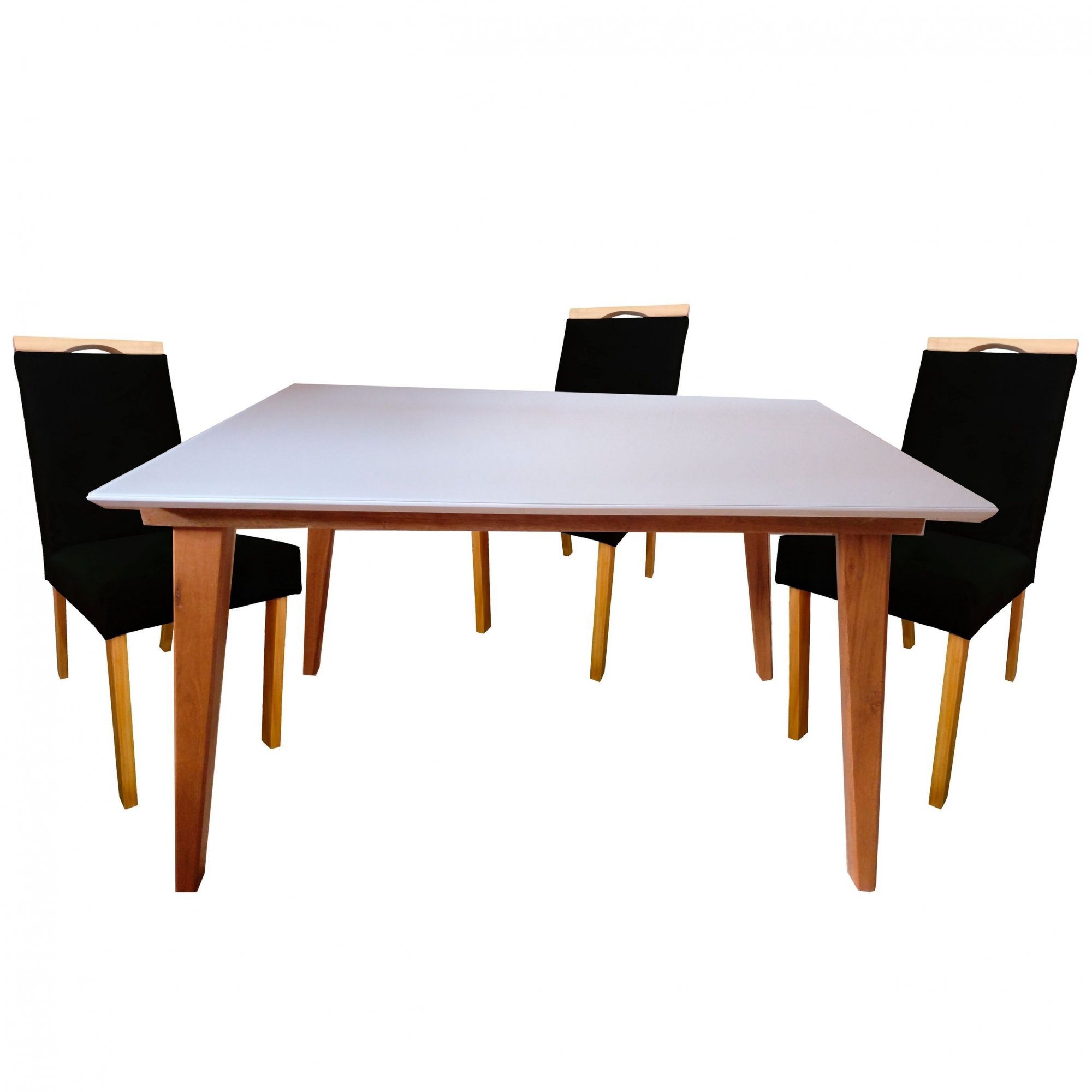 Mesa Londres Sala Jantar Base Madeira Tampo MDF 160x90 cm - Amêndoa ...