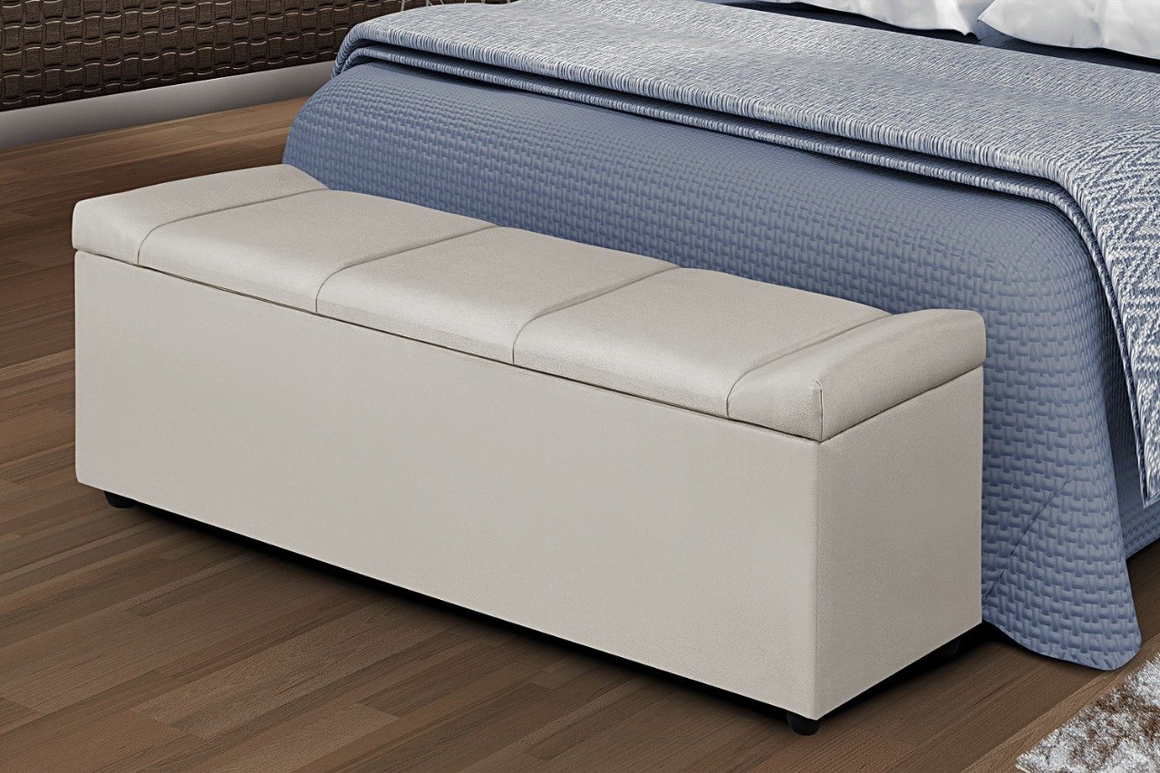 Recamier Cama Casal Sofia 130 cm Estofada N&E Loja Marrom | MadeiraMadeira