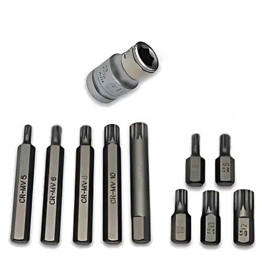 Bits Torx Spline com Encaixe 1/2 Pol Kit com 11 Peças 1131256 Stels ...