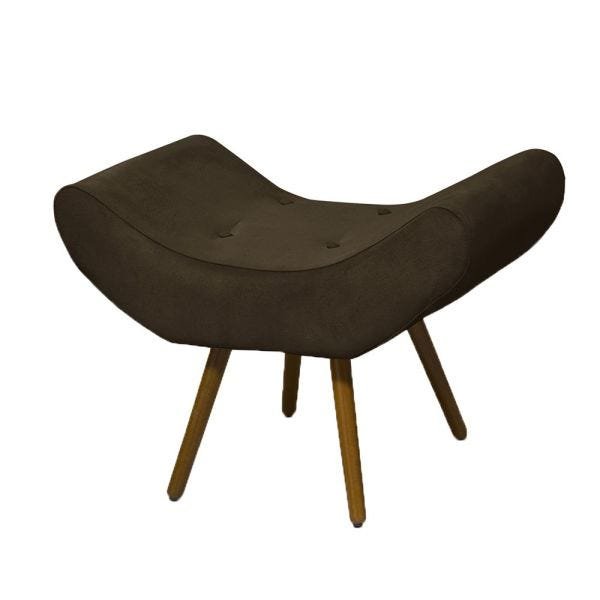 Puff Banqueta Paris em Suede Liso Marrom - S.E. de Cristo | MadeiraMadeira