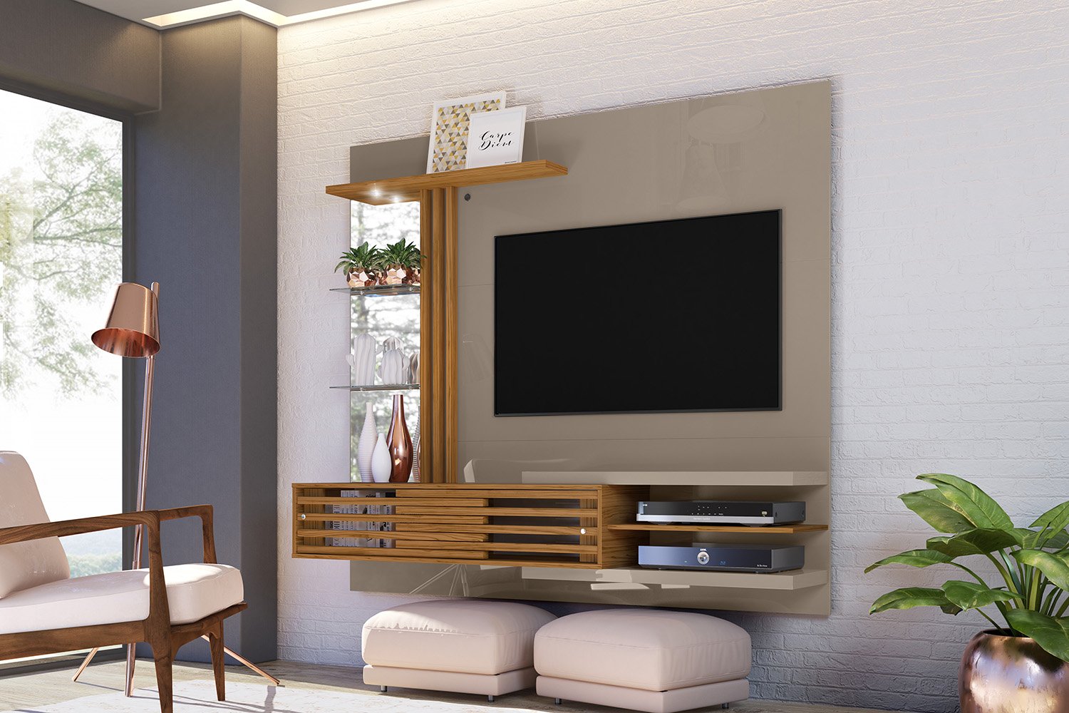 Home Suspenso para TV até 55 polegadas Aussie Supreme:Fendi/Naturale ...