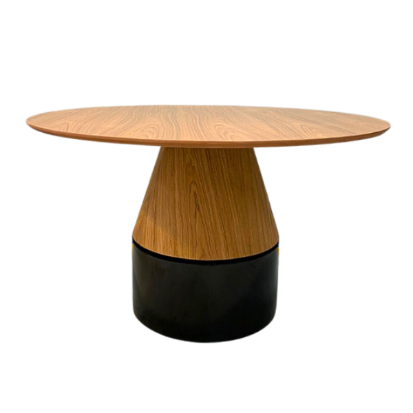 Mesa de Jantar Cone Duo Modelar 120cm Tampo Freijó Base Freijó e Laca Modelar Art Moveis mesa de ...