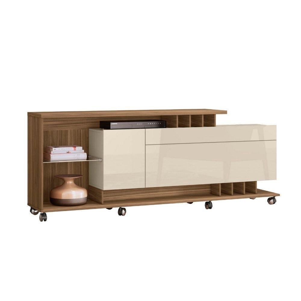 Rack + Bancada Verona Carvalho Nobre/off White Mobler | MadeiraMadeira