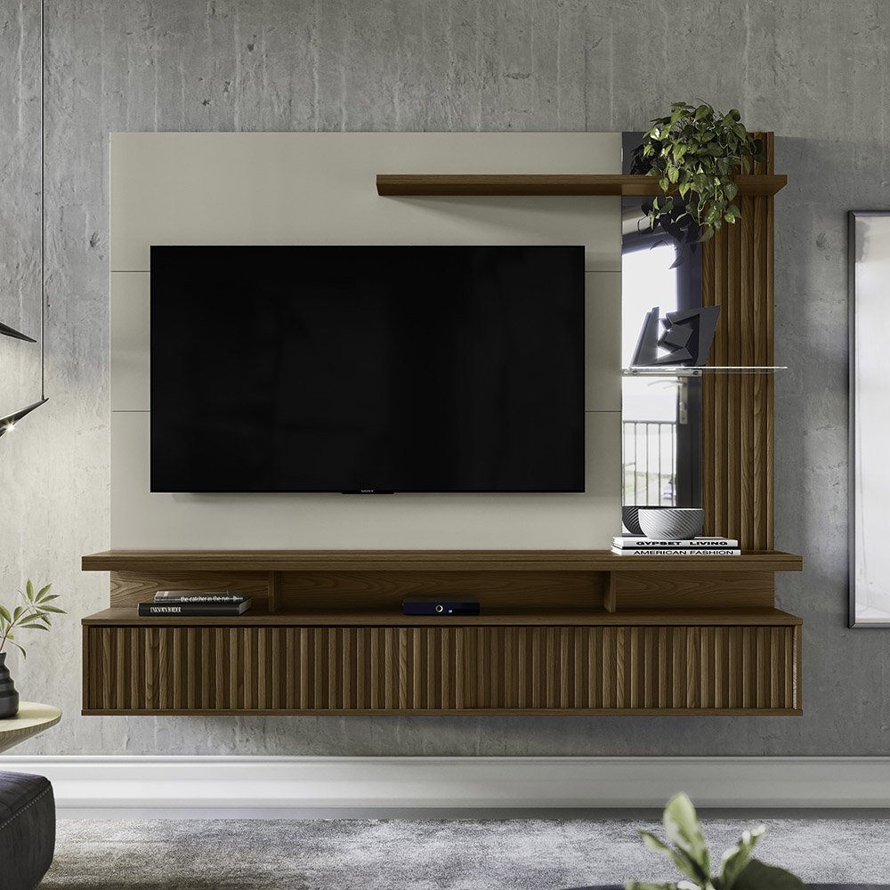 PAINEL HOME MARAGOGI - FREIJO/OFF WHITE | MadeiraMadeira