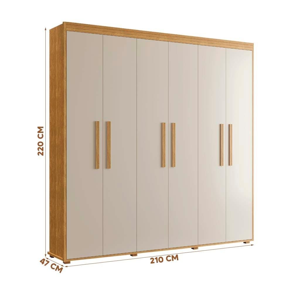 Guarda-roupa Casal 6 Portas 100% Mdf - Cinamomo Off White | MadeiraMadeira