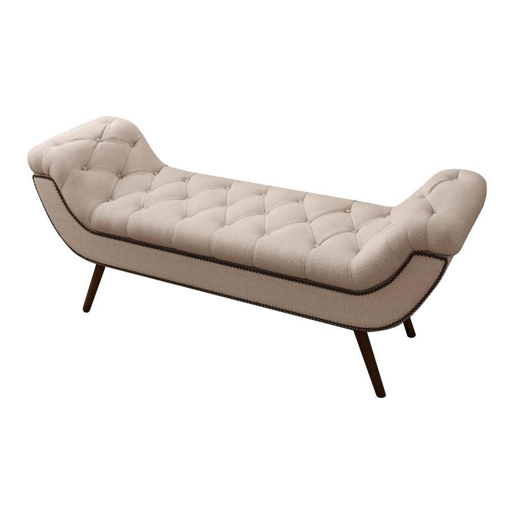 Puff Recamier Veneza 1,60cm Em Linho Rústico Bege | MadeiraMadeira