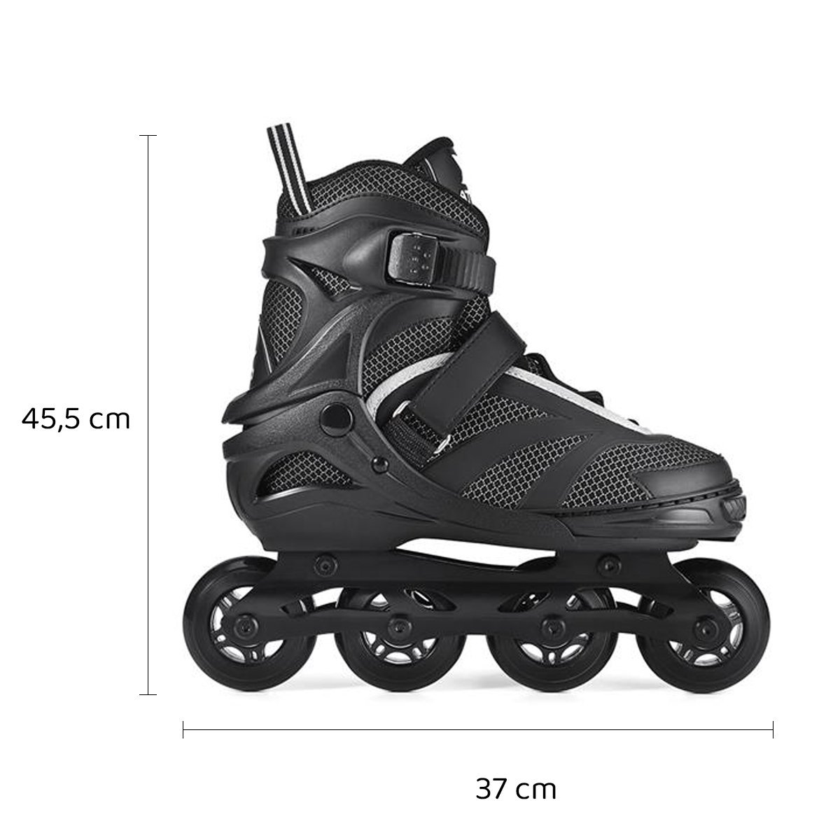 Patins 4 Rodas Inline Para Adulto Ajustável 37 ao 40 Rolamento ABEC 7 Atrio - Preto e Cinza ...