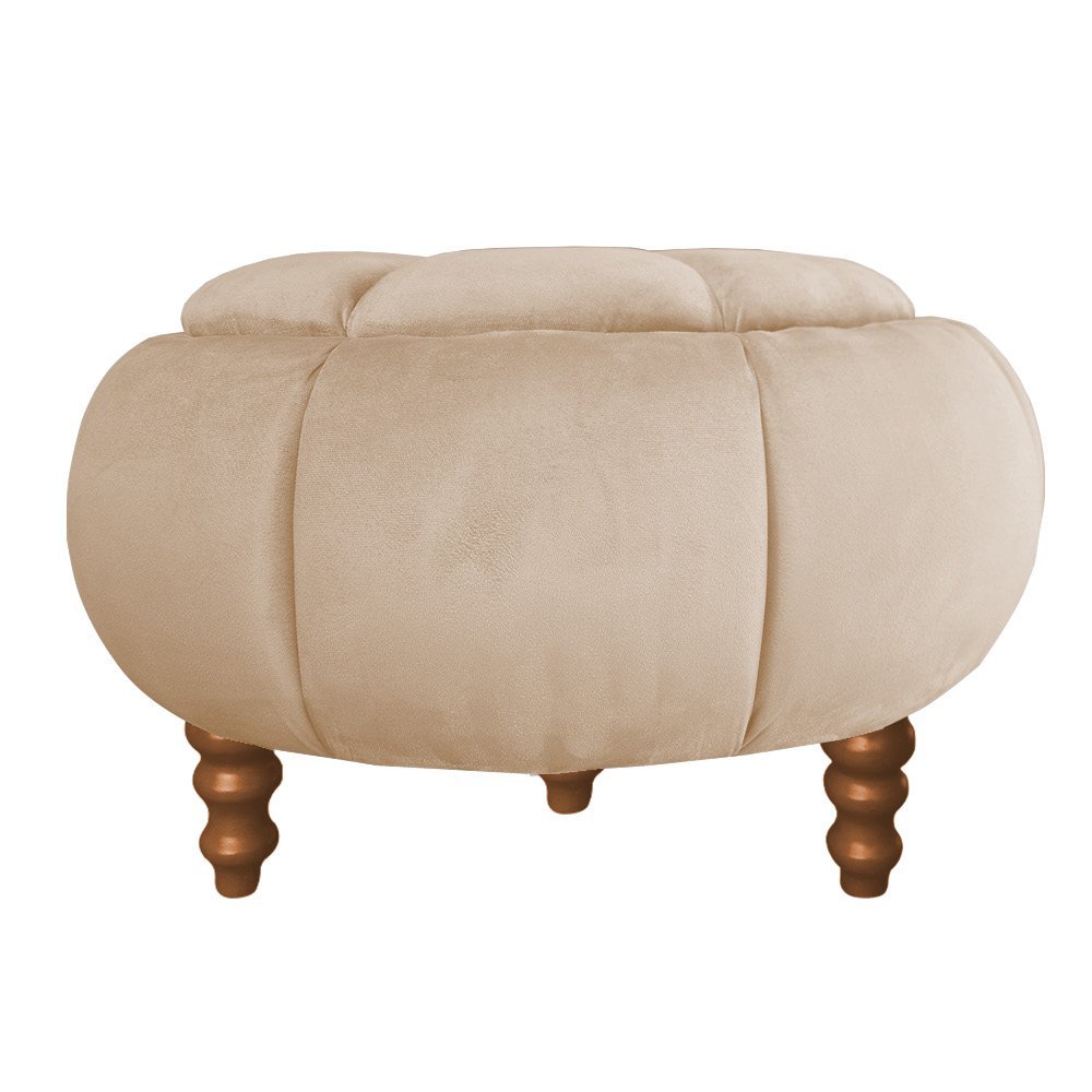 Puff da Vinci 65 Cm Suede Slk Decor Marrom Amara Bege | MadeiraMadeira