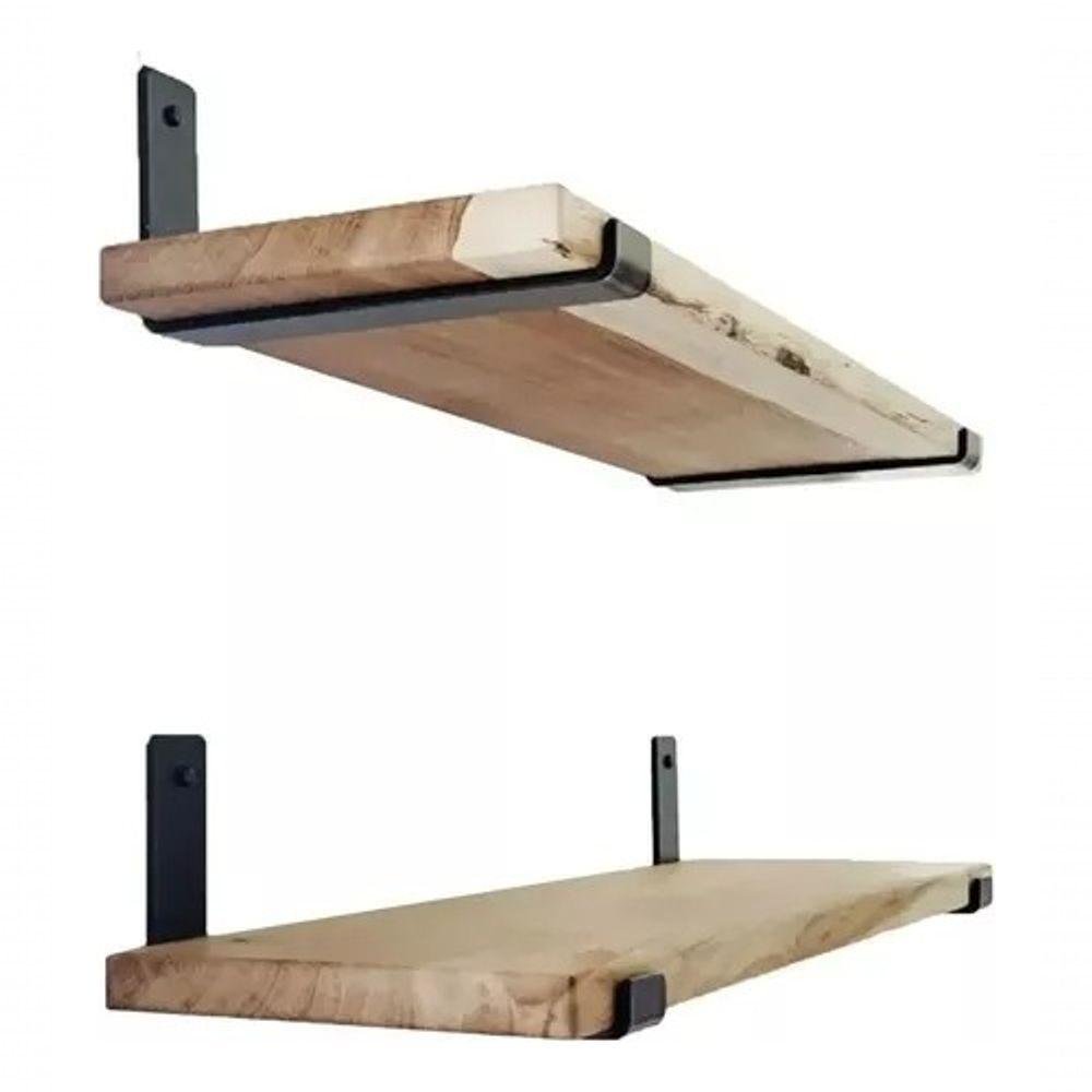 Kit 3 Prateleiras Suspensas com Par de Mão Francesa 100x50x20 para Sala | MadeiraMadeira