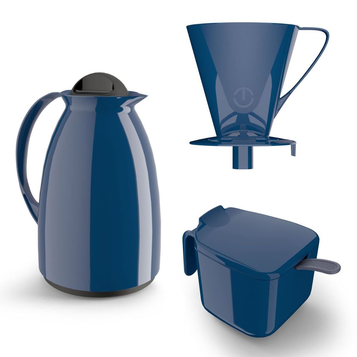 Kit para Café Garrafa Térmica 650ml Suporte para Filtro e Açucareiro ...