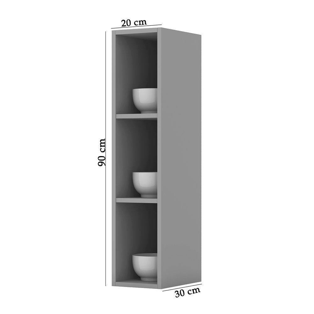 Armário Aéreo Nicho 20cm Belize Cinza Henn | MadeiraMadeira