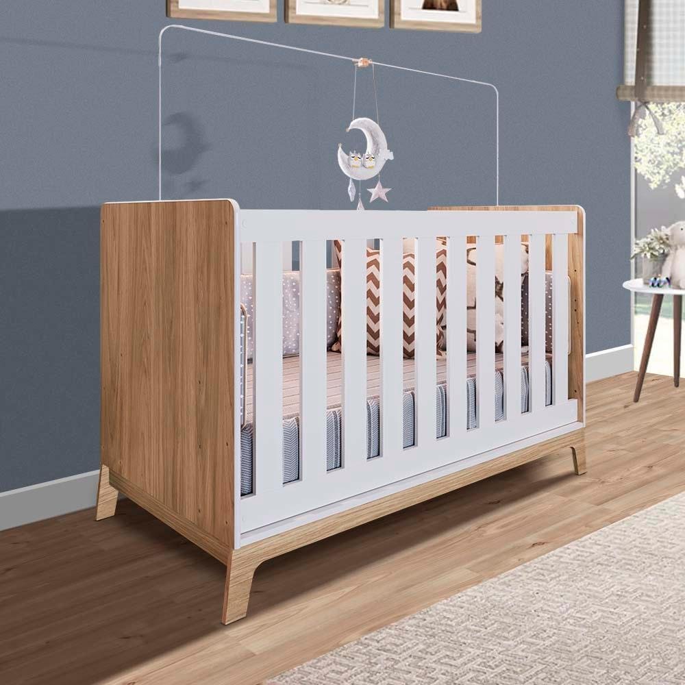 Berço Mini Cama 3 em 1 Branco com Colchão - Rowley Shop Jm | MadeiraMadeira