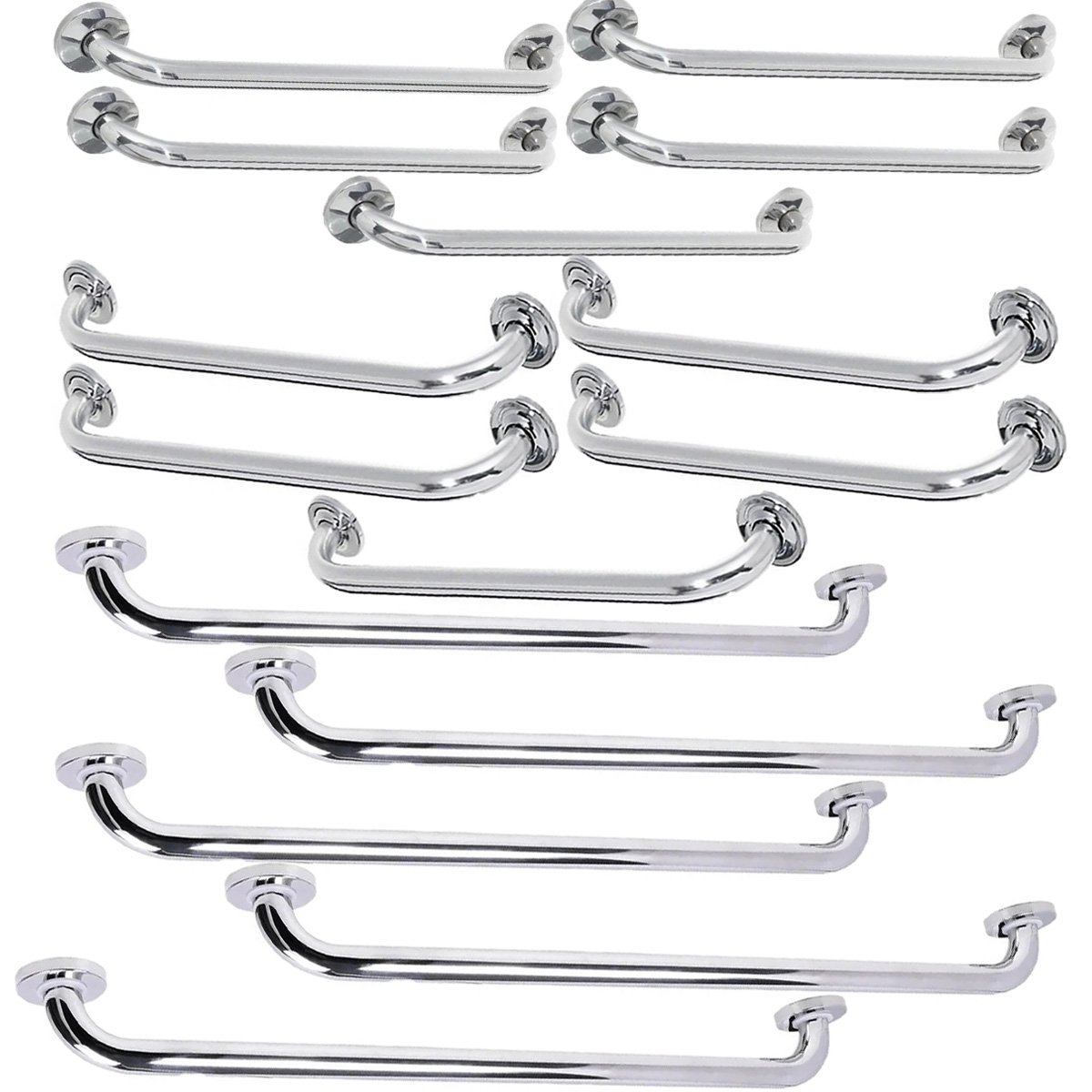 Barra Alça Apoio Inox Kit 50cm 60cm 70cm Acessibilidade Pcd Cadeirante ...