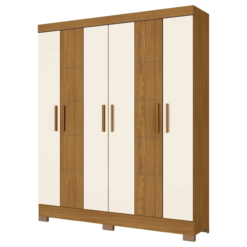 Guarda-Roupa Henn Chade com 6 Portas, 2 Gavetas e 5 Prateleiras ...