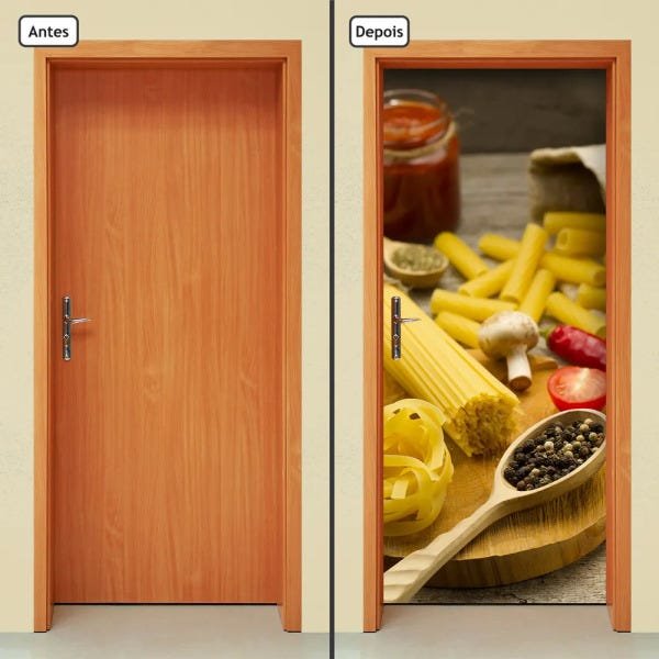 Adesivo Decorativo de Porta - Comida - Macarrão - 358cnpt | MadeiraMadeira