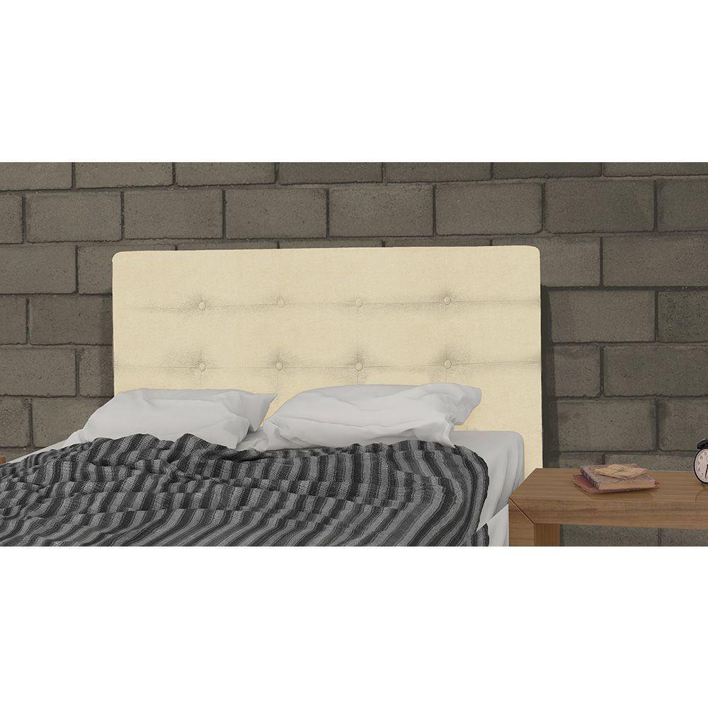 Cabeceira Estofada Para Cama Box Casal 140cm corino Bege | MadeiraMadeira