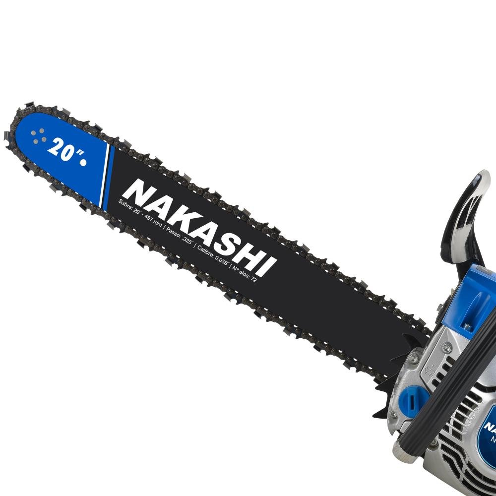 Motosserra Profissional Nakashi NCS 550 À Gasolina 54,6cc 2 Tempos Com Corrente 78 Elos ...