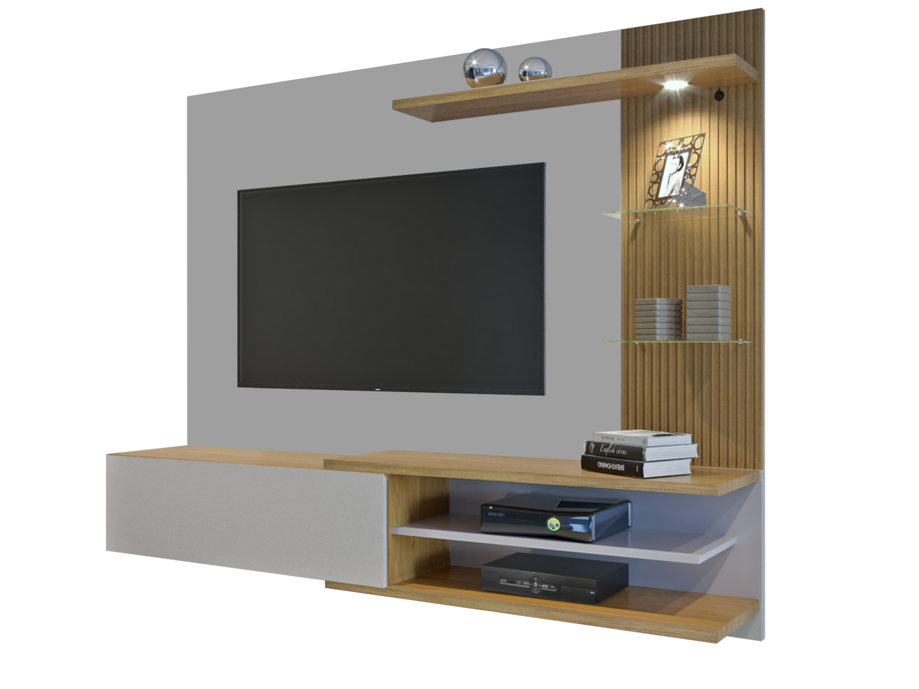 Home Suspenso para TVs ate 60 Polegadas Florida Valdemoveis Off White ...