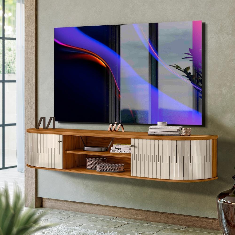 Rack Suspenso para Tv até 75 Polegadas Off White | MadeiraMadeira