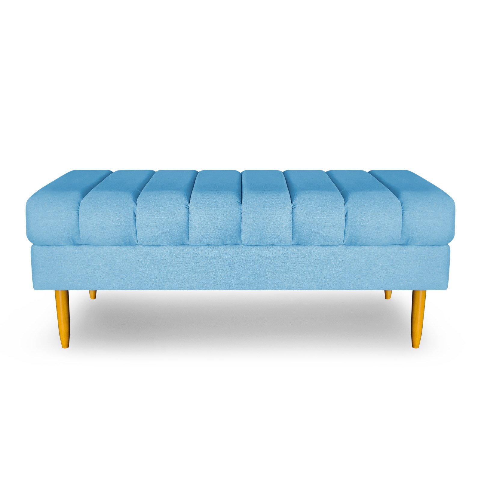 Banco Bau Jade 80cm Suede Azul Turquesa - Lares Decor | MadeiraMadeira