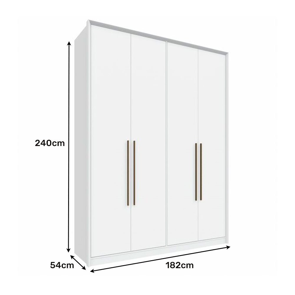 Guarda Roupa Itaparica com 4 Portas e 3 Gavetas Móveis Rimo Branco ...