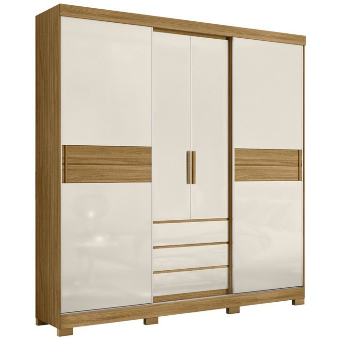 Guarda Roupa Casal 3 Gav 0290 Freijo Off White Moval | MadeiraMadeira