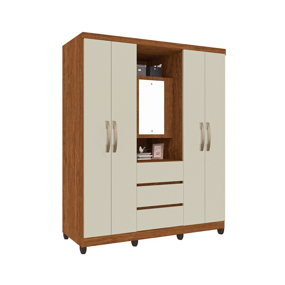 Guarda Roupa Capelinha 4 Portas e 3 Gavetas Imop | MadeiraMadeira