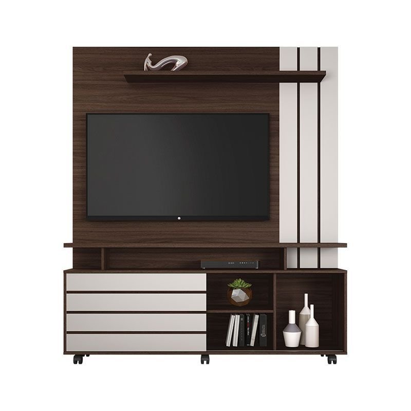 Estante Home para Tv até 65 Polegadas Serrano Jcm Móveis Café Soft/off ...