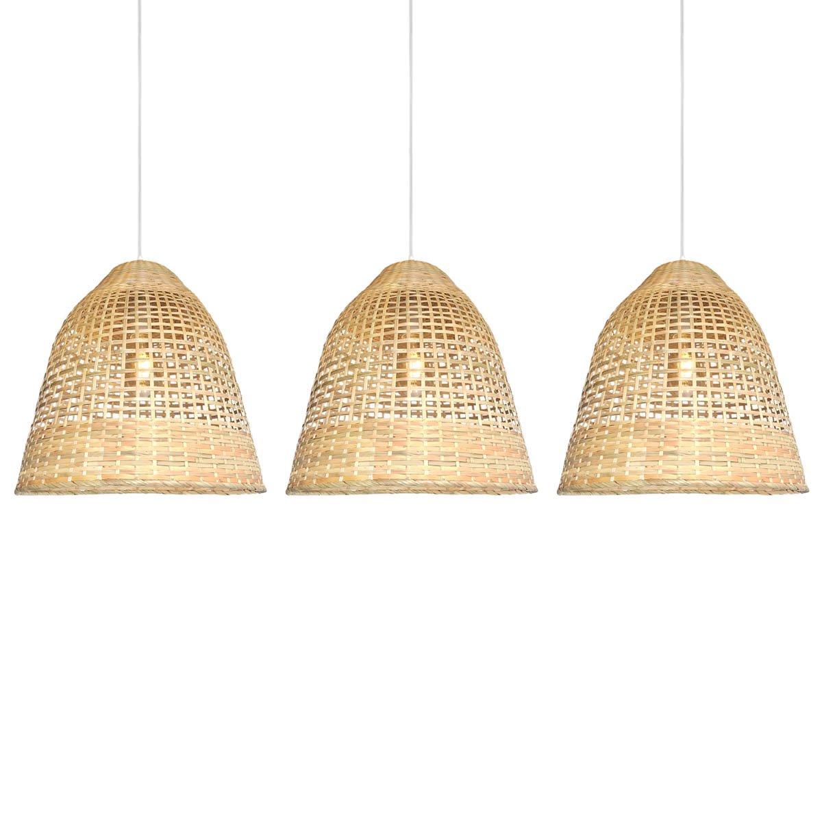 3 Pendente Bamboo Fibra Natural Artesanal Restaurante Nat18 ...