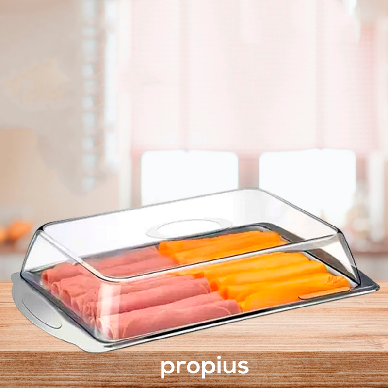 Porta Frios Duplo Congelado Transparente De Geladeira Alimentos Bandeja ...