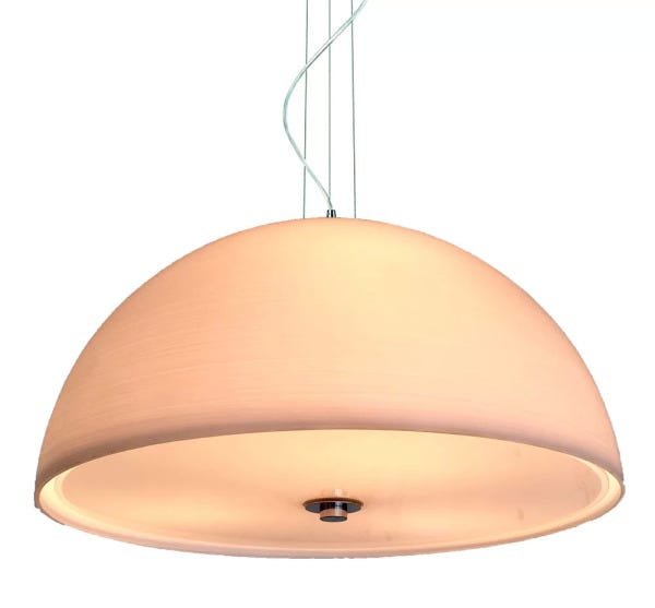 PENDENTE VIDRO BRANCO 50CM BASE CROMADA 3E27 LIGHTING STORE ...