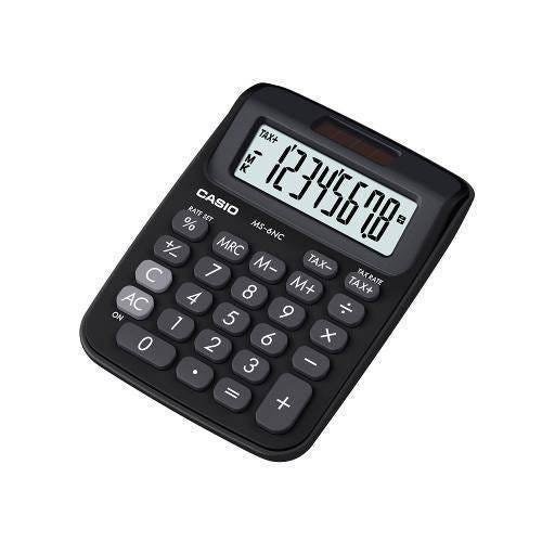 Mini Calculadora Casio de Mesa com Visor 8 Dígitos Preta Ms-6Nc-Bk Casio | MadeiraMadeira