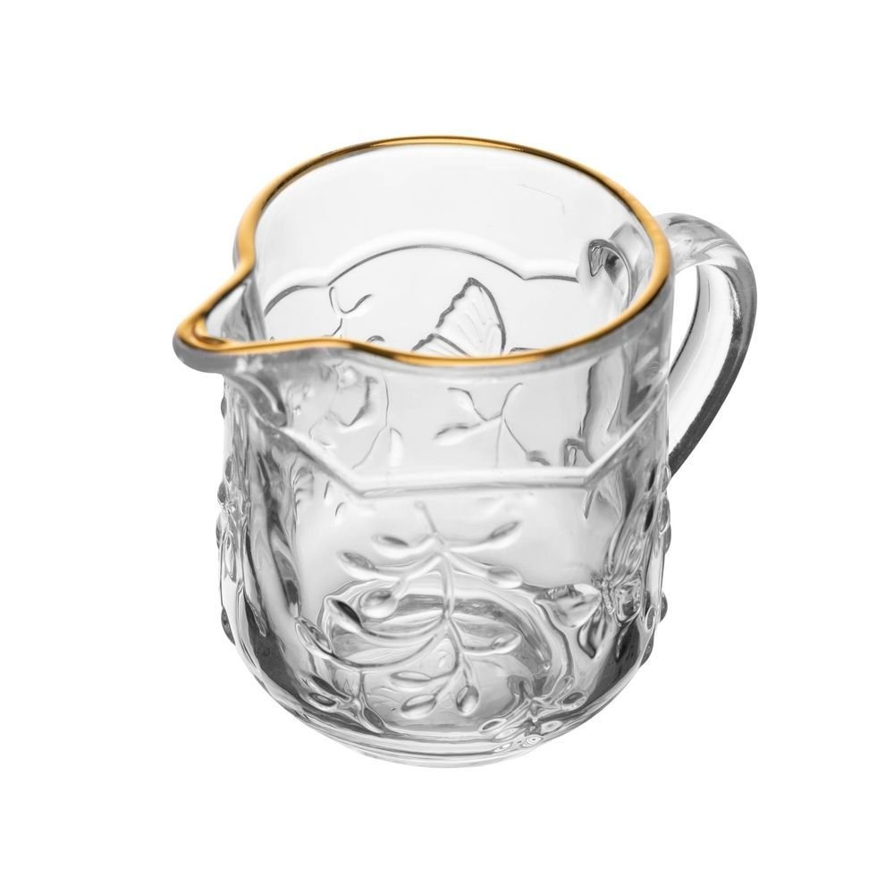 Leiteira de Cristal New Butterfly Transparente C/fio de Ouro 200ml Lyor ...