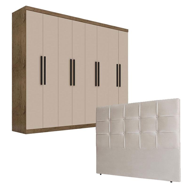 Quarto de Casal Guarda Roupa 1684 Demolição Baunilha e Cabeceira Luiza ...