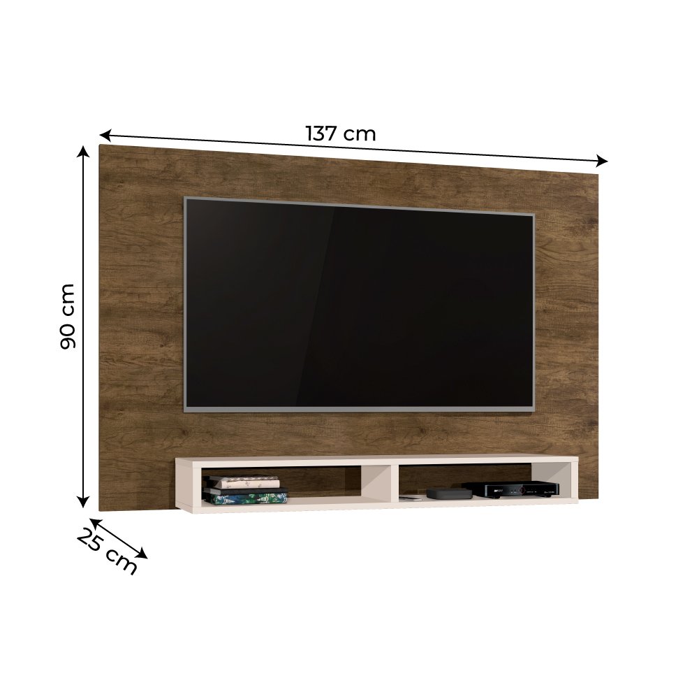 Painel Para TV Até 42 Polegadas 1,37m Manhattan Jequitibá / Off White J ...