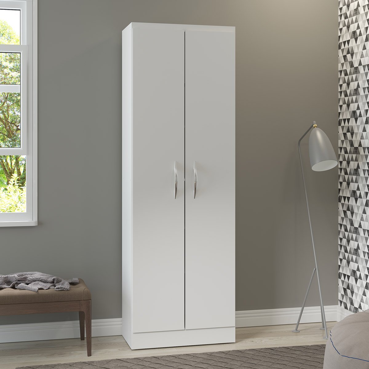 Armário Multiuso com 2 Portas 61x182 Mdp Branco 1011 Menu | MadeiraMadeira