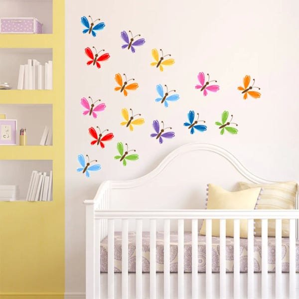 Adesivo de Parede - Borboletas Coloridas - 208inp | MadeiraMadeira