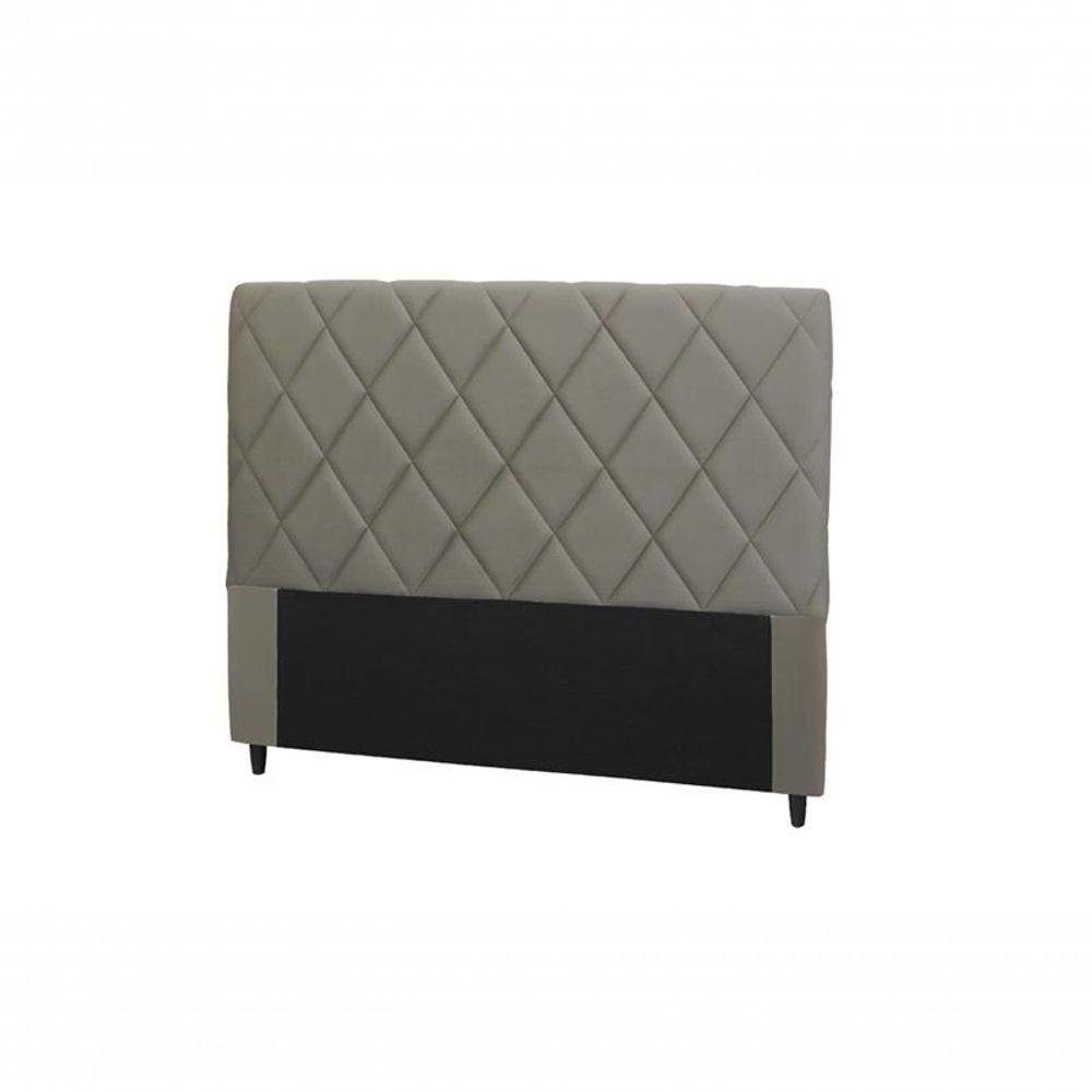 Cabeceira Quenn Lotus Nobuck Marrom Taupe Bordado Simbal | MadeiraMadeira