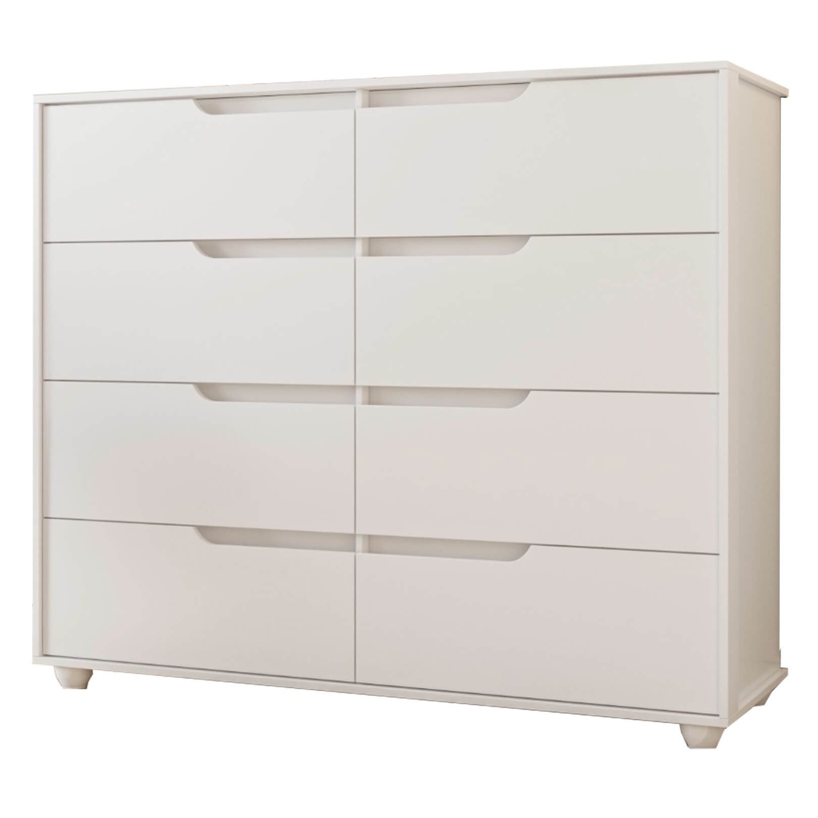 Cômoda 8 Gavetas Doble Albatroz Cor Branca | MadeiraMadeira