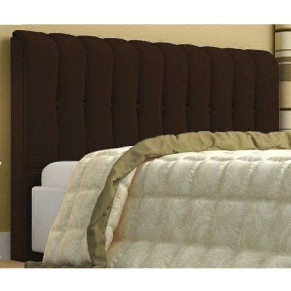 Cabeceira Box Queen Karina 160 CM Suede Liso Tabaco | MadeiraMadeira